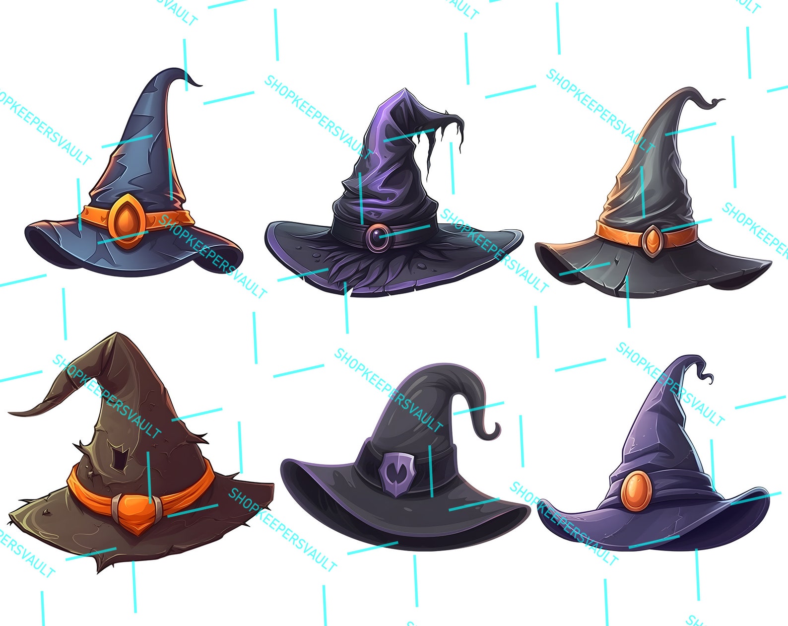 Mage/witch Hats Clipart, Commercial Use, Illustration Wizard Hat PNG ...