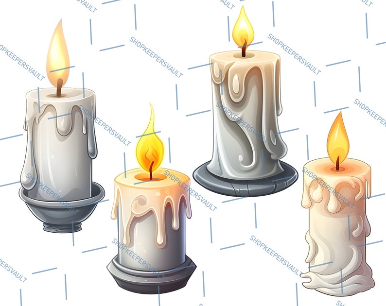 Candle Clipart, Commercial Use, Illustration Candles PNG, Scrapbooking ...
