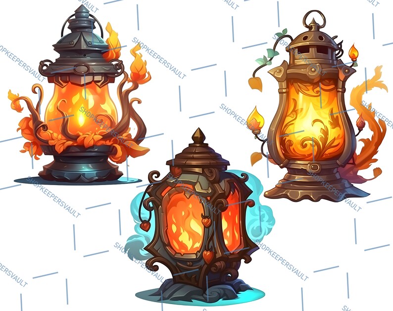 Fantasy Lantern Clipart, Commercial Use, Fantasy Lanterns Illustration ...