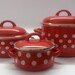 Red Enamel Cookware Set of 3pcs Cooking Pots and Pans - Etsy
