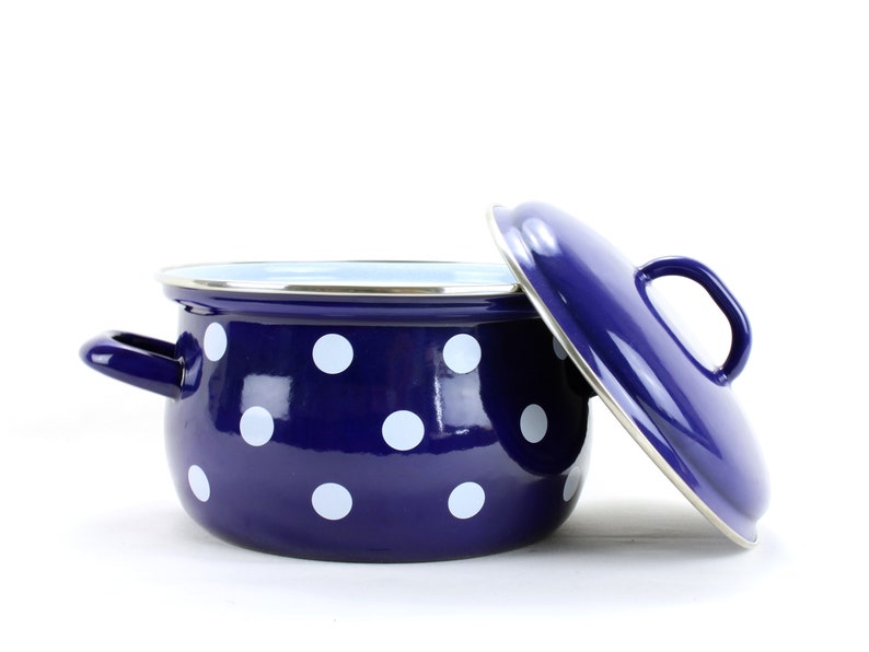 Enamel Cooking Pot Blue Vintage Saucepan Kitchenware Cokware Pan - Etsy