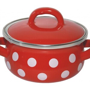 Red Enamel Cookware Set of 3pcs Cooking Pots and Pans - Etsy
