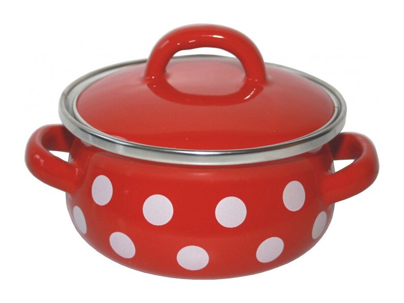 Red Enamel Cookware Set of 3pcs Cooking Pots and Pans - Etsy