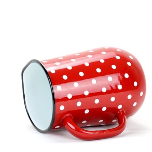 Red Enamel Jug Coffee Pot Vintage Pitcher Vase Drinkware Handmade ...