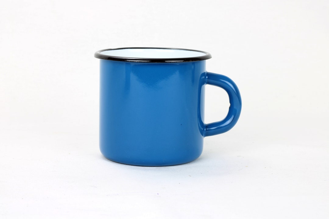 Dark Blue Enamel Cup, Enamel Mug, Coffee Cup, Camping Mug, Travel Mugs ...