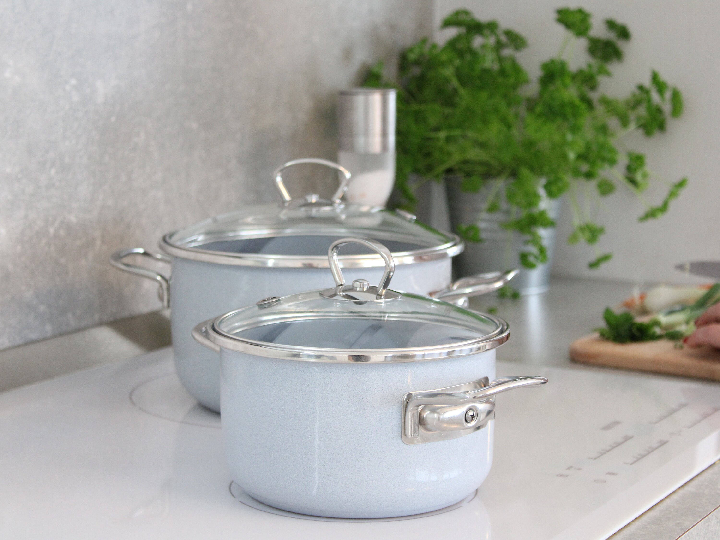 Nonstick Enamel Cookware Elegant Design Cooking Pot - Etsy UK