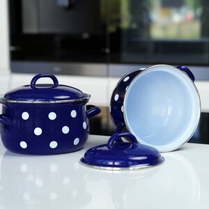 Enamel Cooking Pot Blue Vintage Saucepan Kitchenware Cokware Pan - Etsy