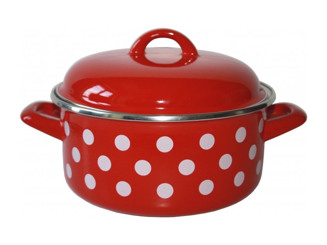 Red Enamel Cookware Set of 3pcs Cooking Pots and Pans - Etsy