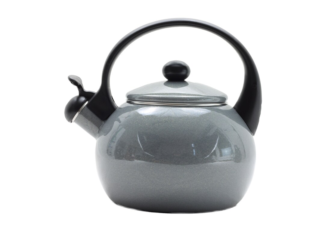 Modern Gray Tea Kettle Enamel Teapot for Induction, Gas or El. - Etsy