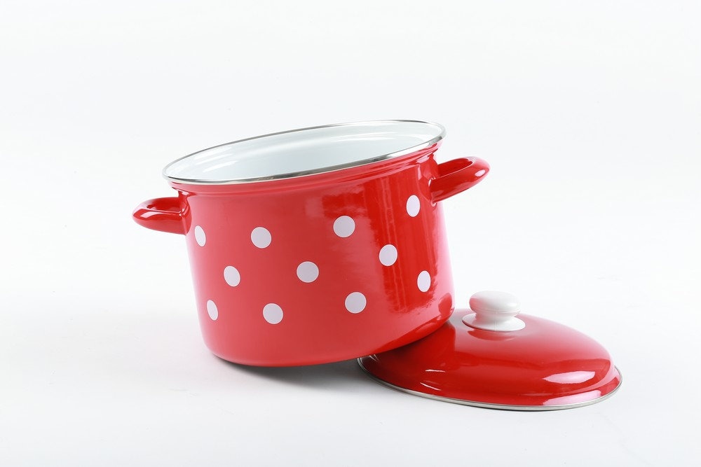 Big Red Enamel Cooking Pot Saucepan for Traditional Kitchen - Etsy