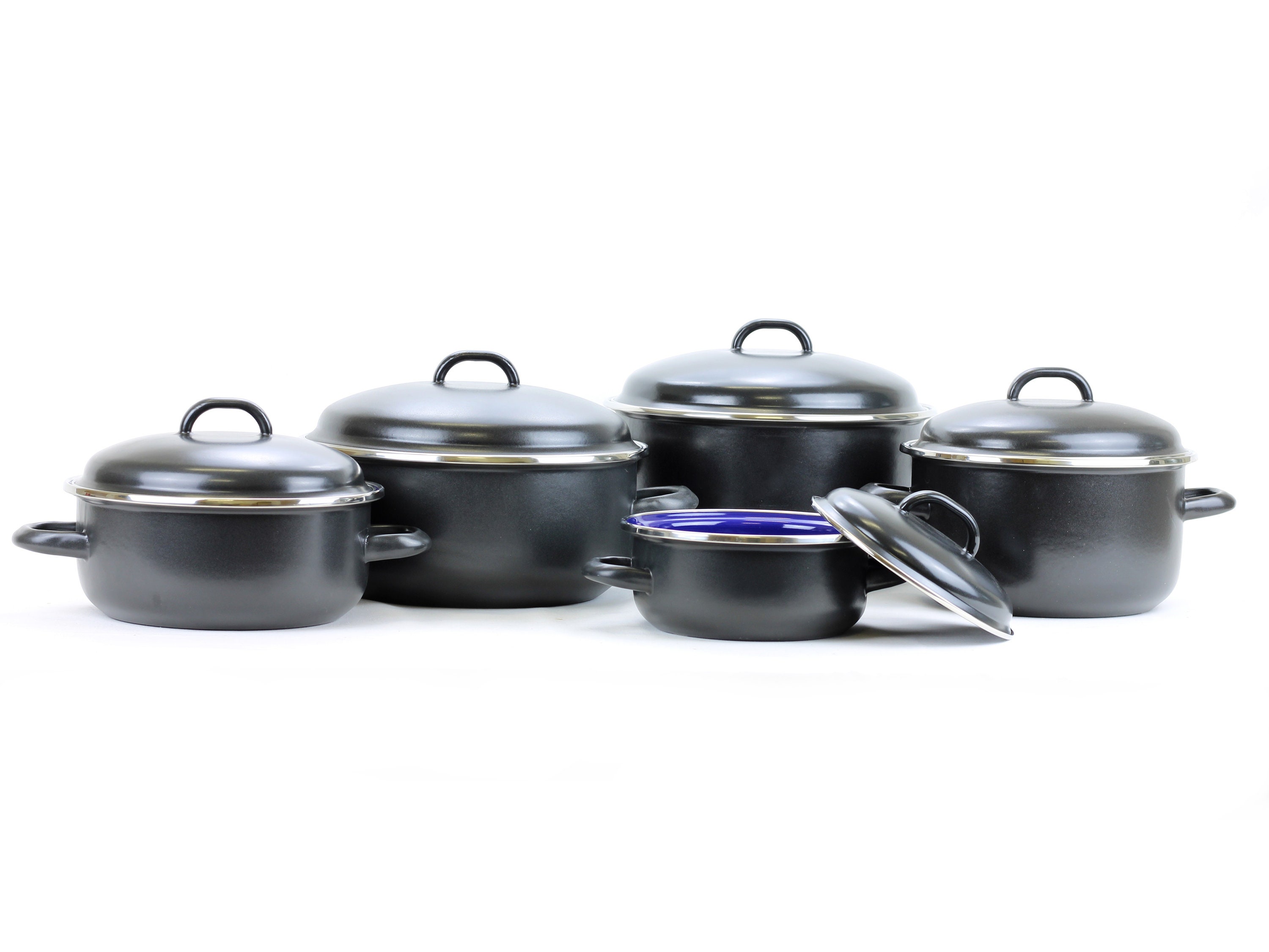 Set of Nonstick Cooking Pots Elegant Black Cookware Set of - Etsy