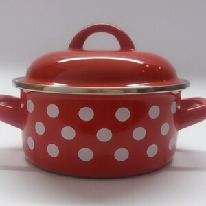 Red Enamel Cookware Set of 3pcs Cooking Pots and Pans - Etsy