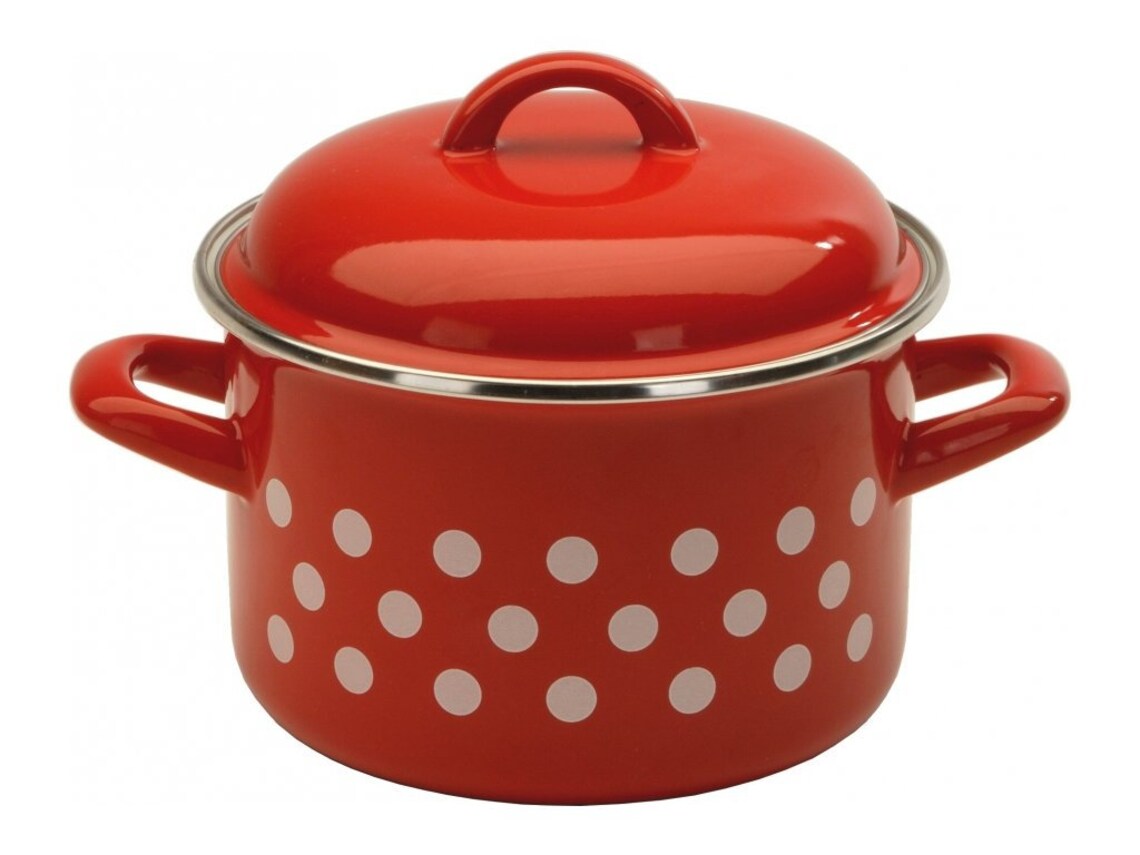 Red Enamel Cookware Set of 3pcs Cooking Pots and Pans - Etsy