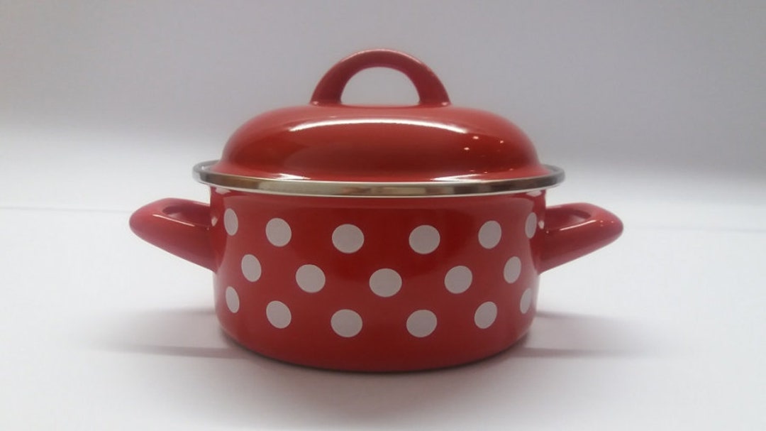 Small Red Cooking Pot With White Dots - Etsy