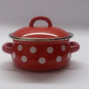 Red Enamel Cookware Set of 3pcs Cooking Pots and Pans - Etsy