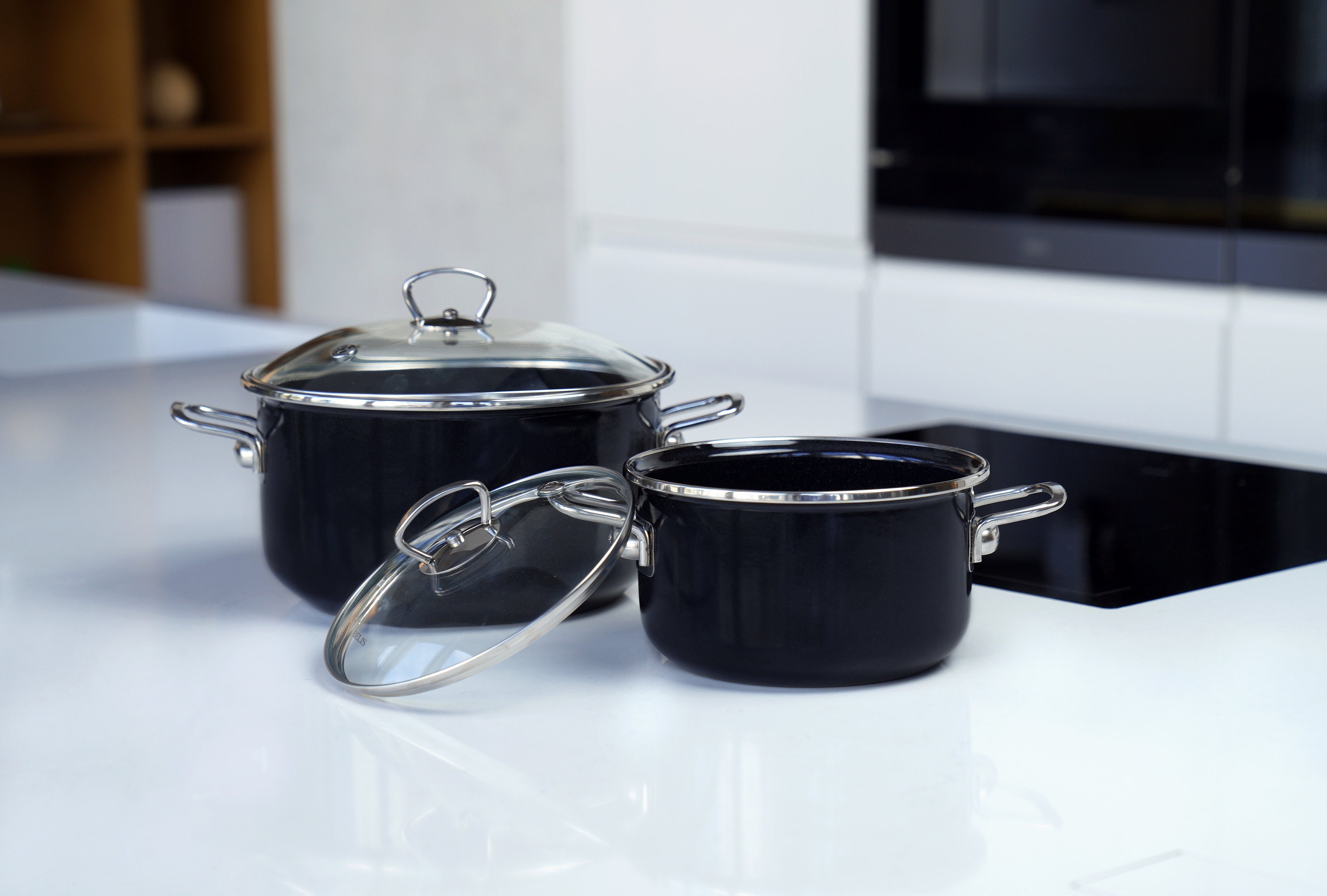 Nonstick Black Cooking Pots Set of Cooking Pot Cookware 3pcs - Etsy