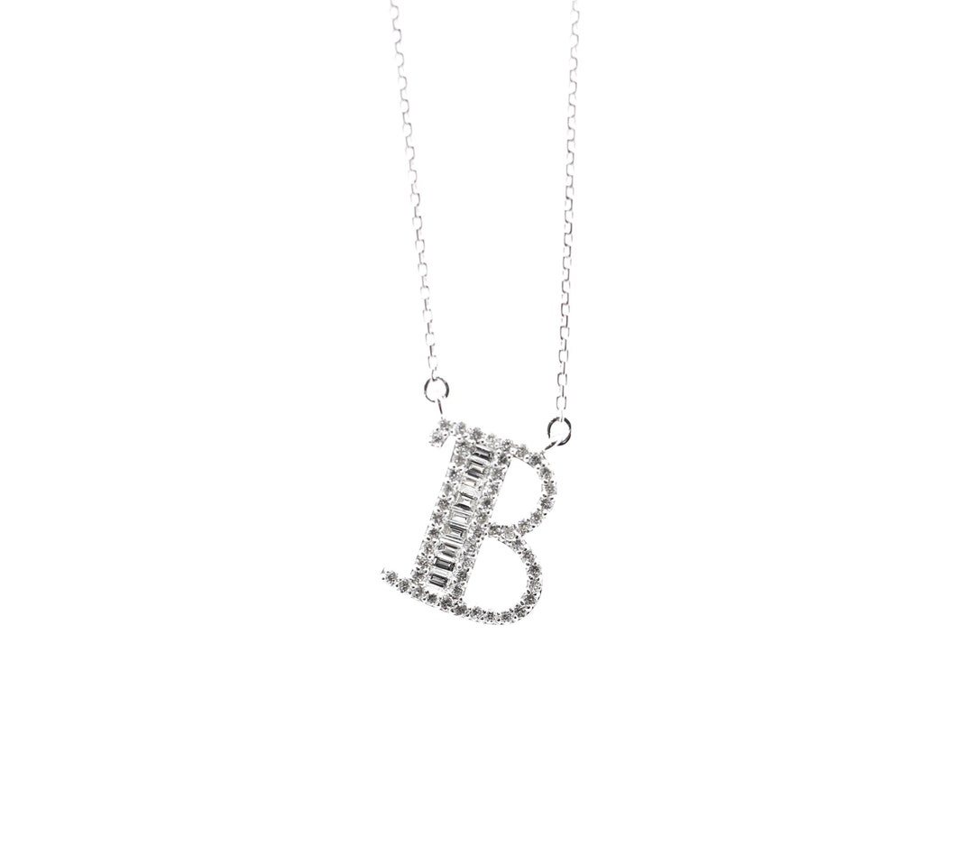 Diamond Gold Letter B Pendant 0.56 Carat 14K - Etsy