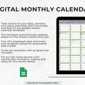 Editable Calendar Planner Google Sheets Calendar Task Manager ...