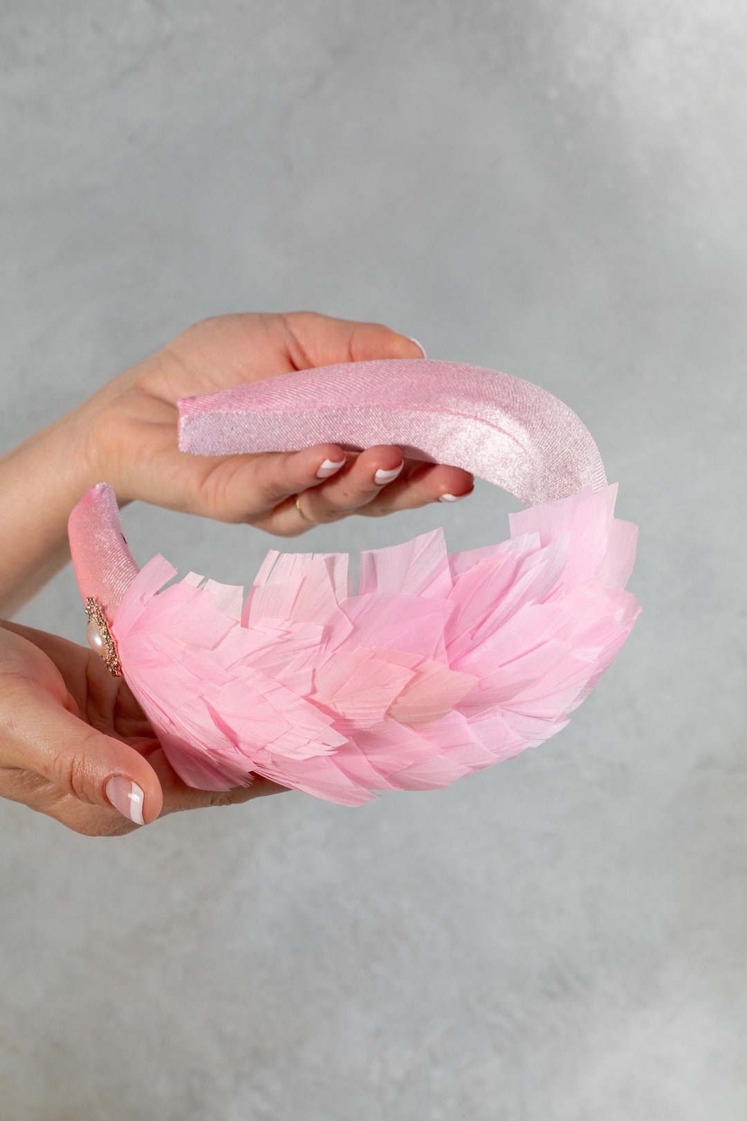 Light Pink Fascinator Fascinators for Weddings Hair Fascinator Feather ...