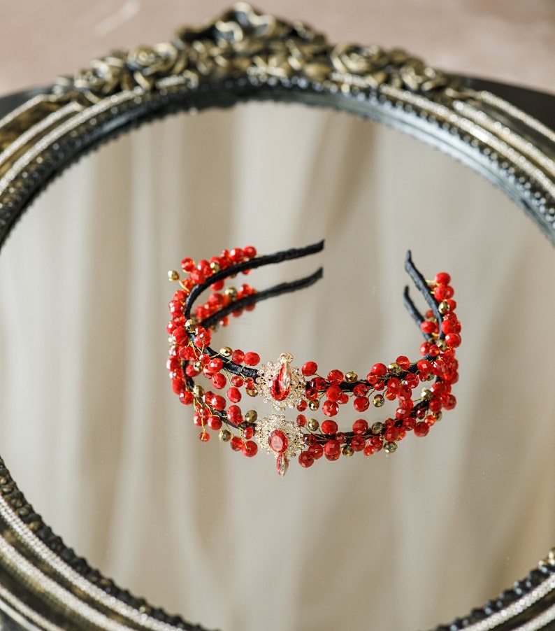 Medieval Renaissance Fairy Crown Gothic Headpiece Red Crown Baroque ...