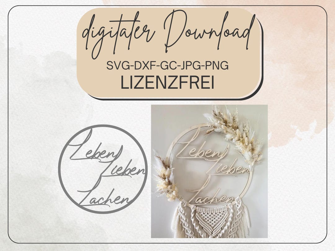 Laser File_live Love Laugh_lasercut File_svg_dxf_gc - Etsy