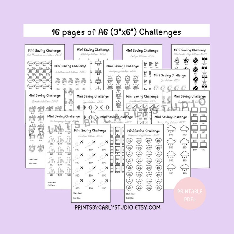 Savings Challenge Printable Money Saving Bundles Envelope - Etsy