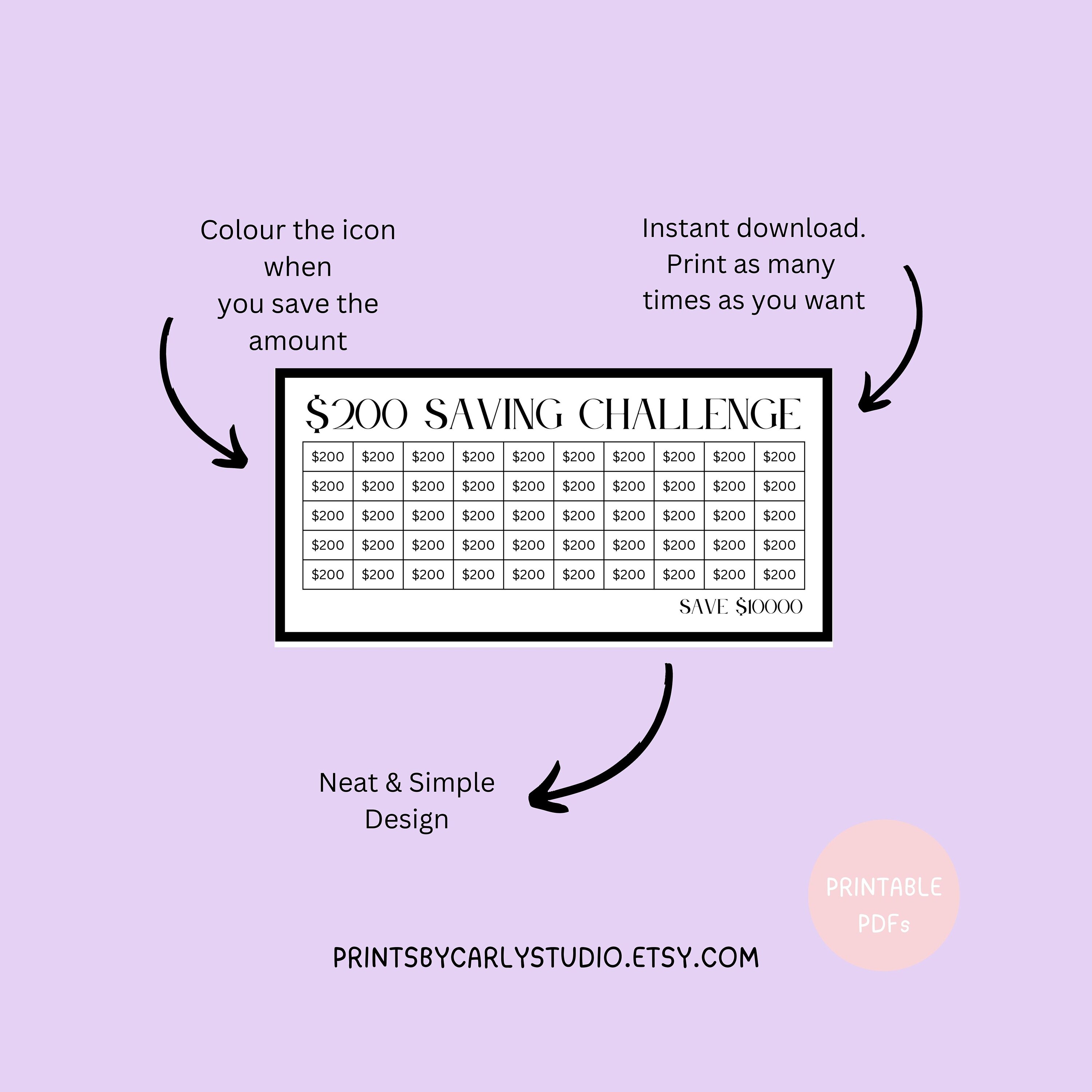 Savings Challenge Printable, Money Saving Bundles, Envelope Challenge ...