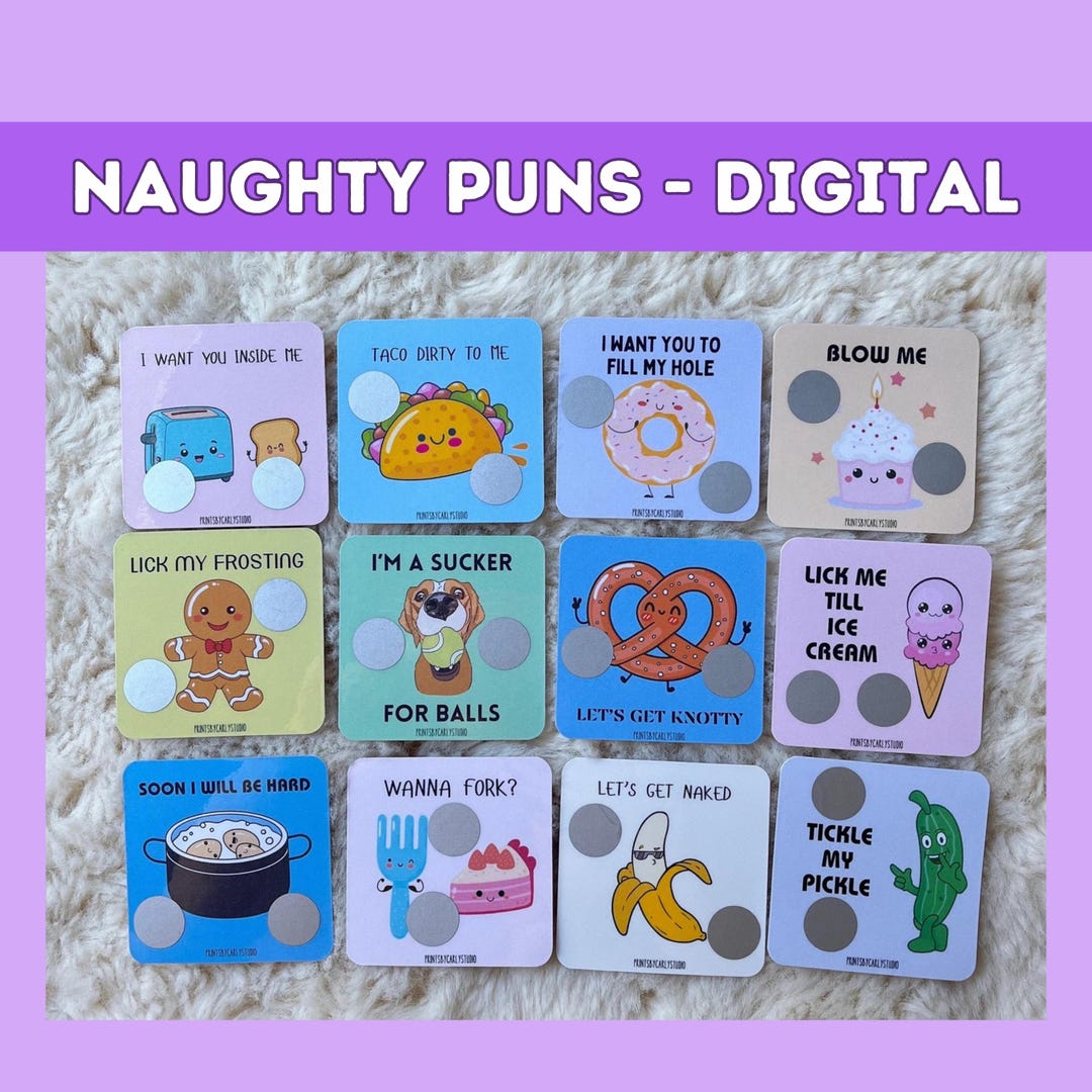 Limited Quantity Naughty Puns Scratch off Digital Saving Challenge Cash ...