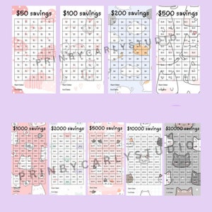 Savings Challenge Printable, Money Saving Bundles, Envelope Challenge ...