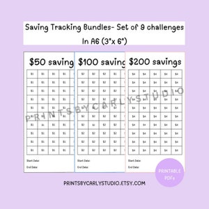Savings Challenge Printable, Money Saving Bundles, Envelope Challenge ...