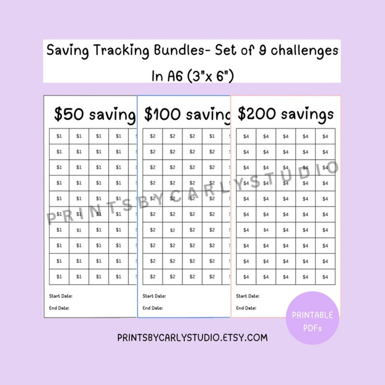 Savings Challenge Printable, Money Saving Bundles, Envelope Challenge ...