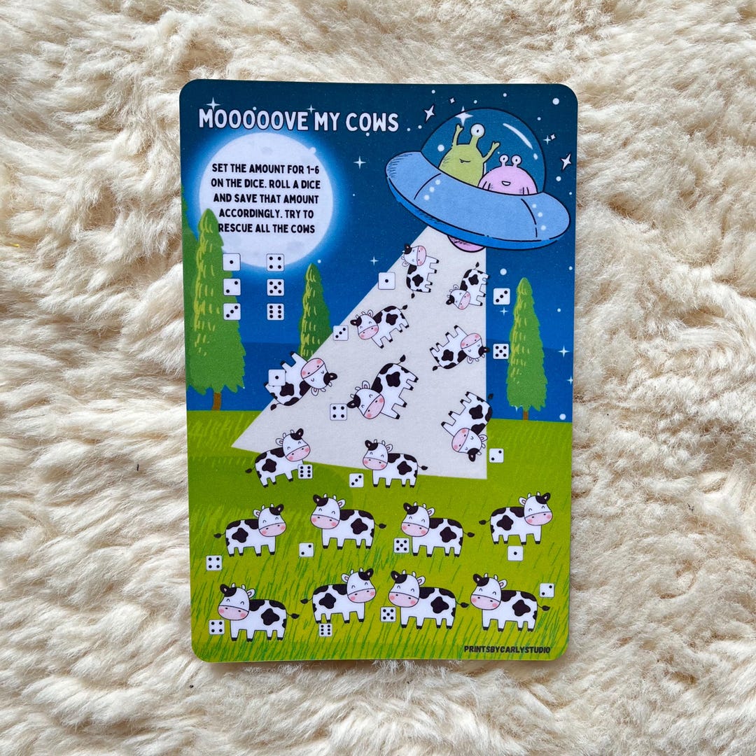 Alien UFO Cows Savings Physical Trackers Cows Single Sided A5 Savings ...