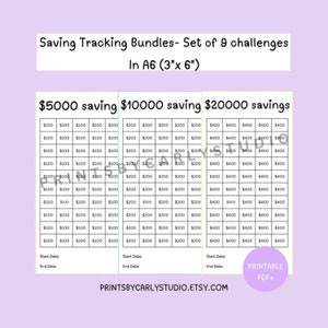 Savings Challenge Printable, Money Saving Bundles, Envelope Challenge ...