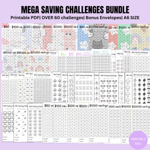 Savings Challenge Printable, Money Saving Bundles, Envelope Challenge ...