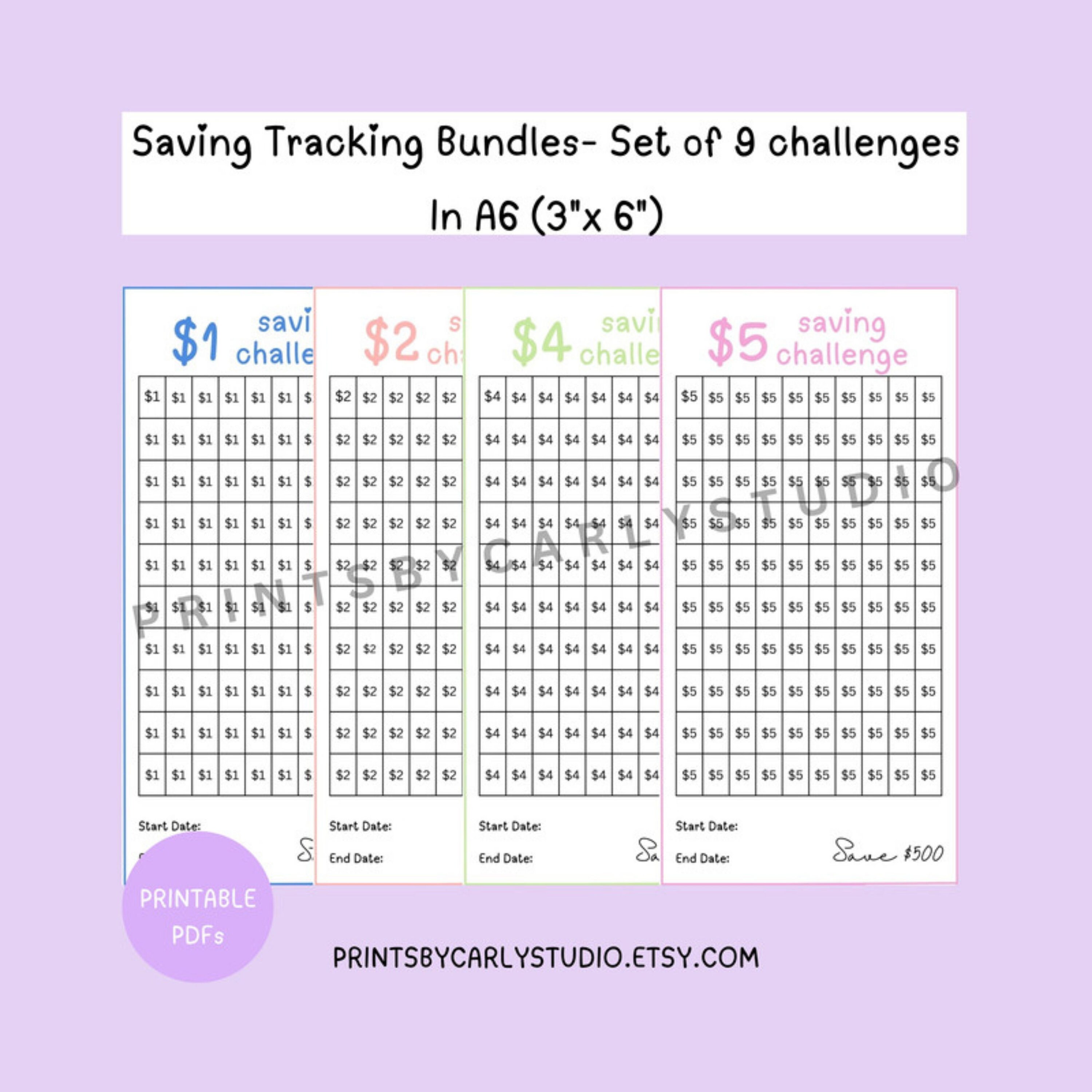 Savings Challenge Printable, Money Saving Bundles, Envelope Challenge ...