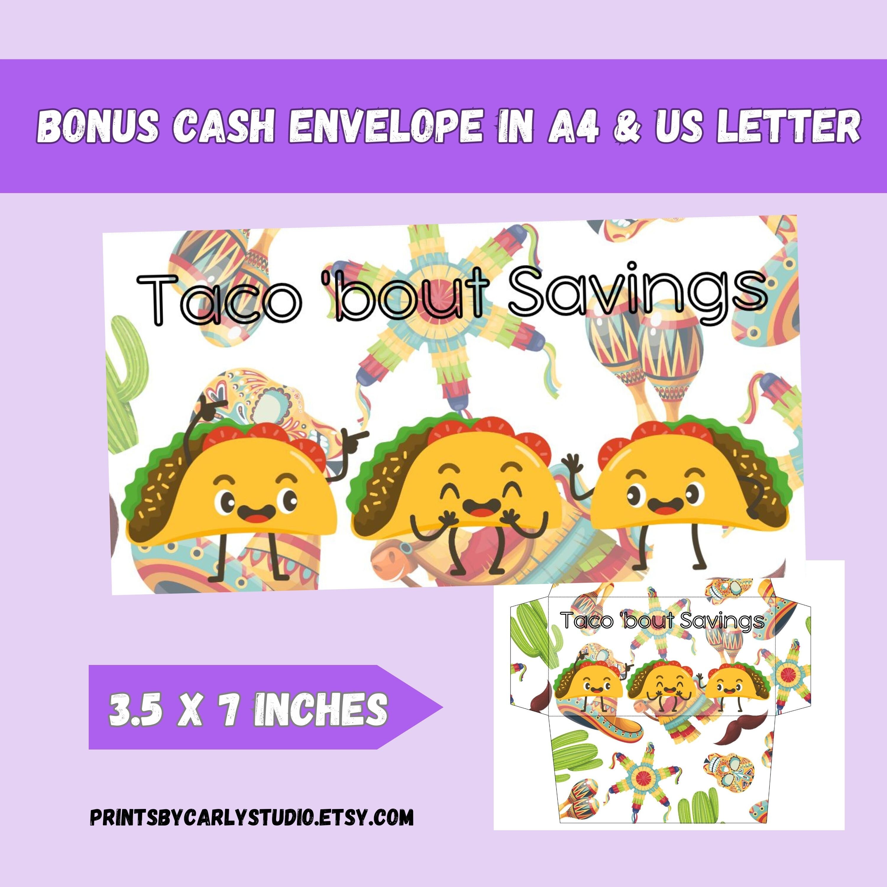 Taco Savings Challenge A6 Mini Savings Challenge Cash Stuffing Sinking ...