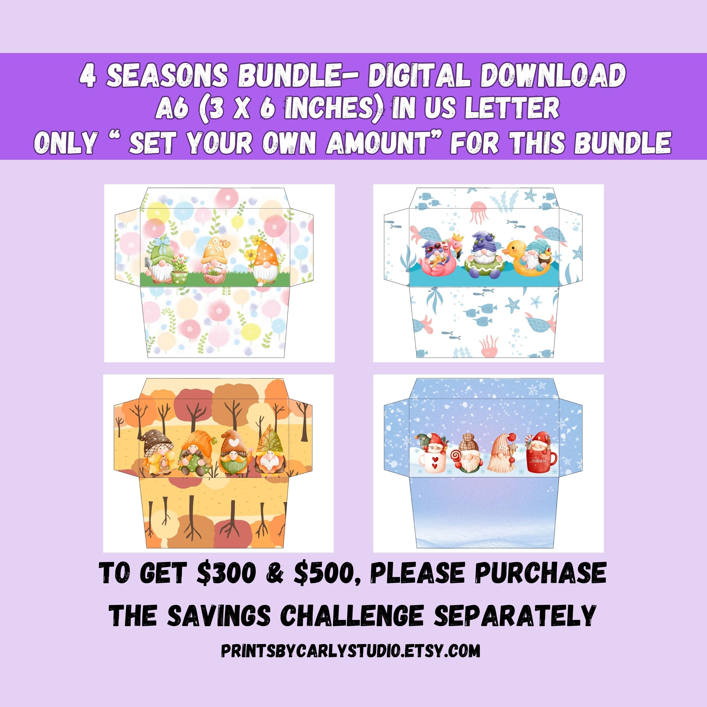 Seasonal A6 Bundle Printable Spring Summer Autumn Winter Saving ...