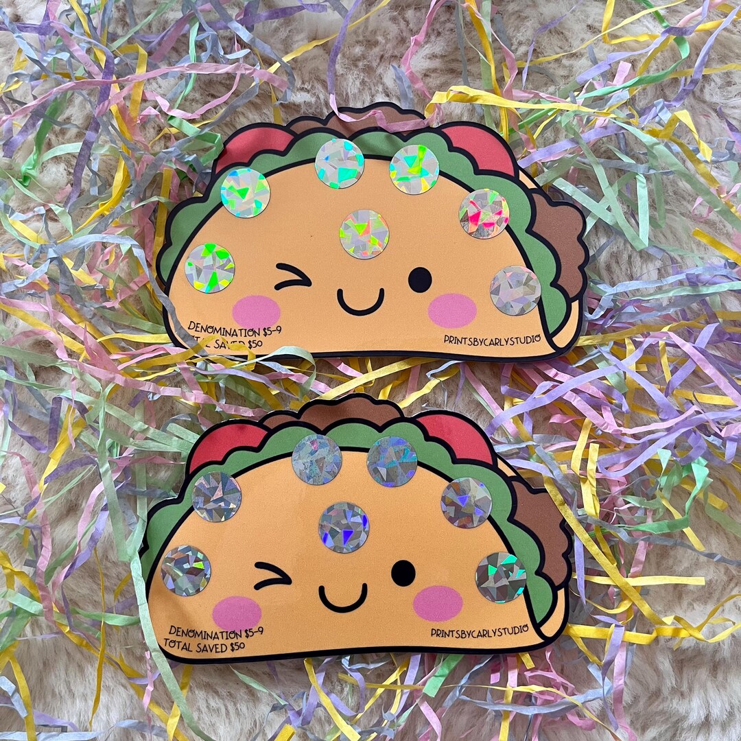 Taco Scratch off Save 50 Savings Challenge A5 Food Die Cut Scratch off ...