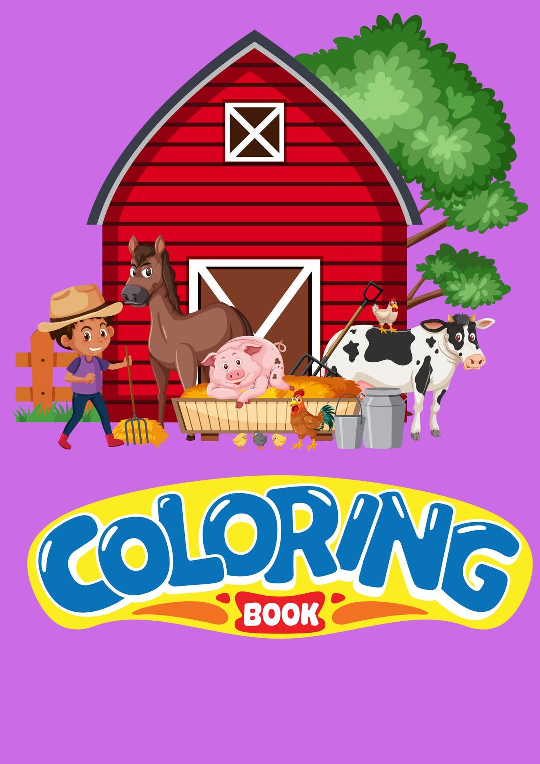 Farm Animal Coloring Pages | Printable Kids Coloring Book | Instant ...
