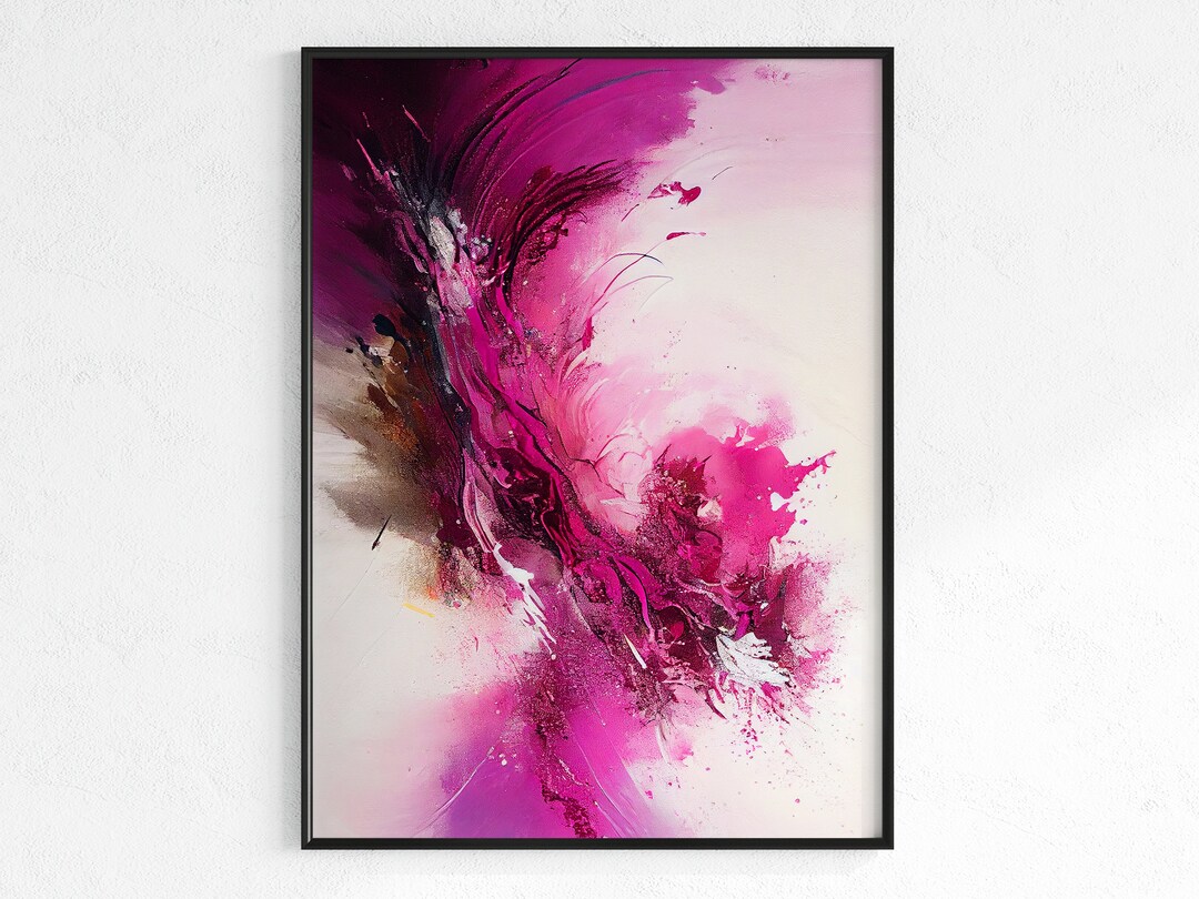 Pink Abstract Art Print Pink Color Art Prints Instant Download Home ...