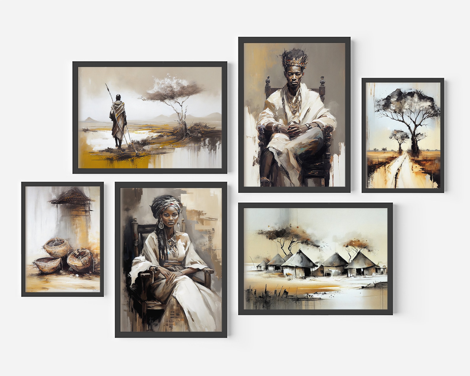 African Gallery Wall Art Set African Art Prints African Wall - Etsy