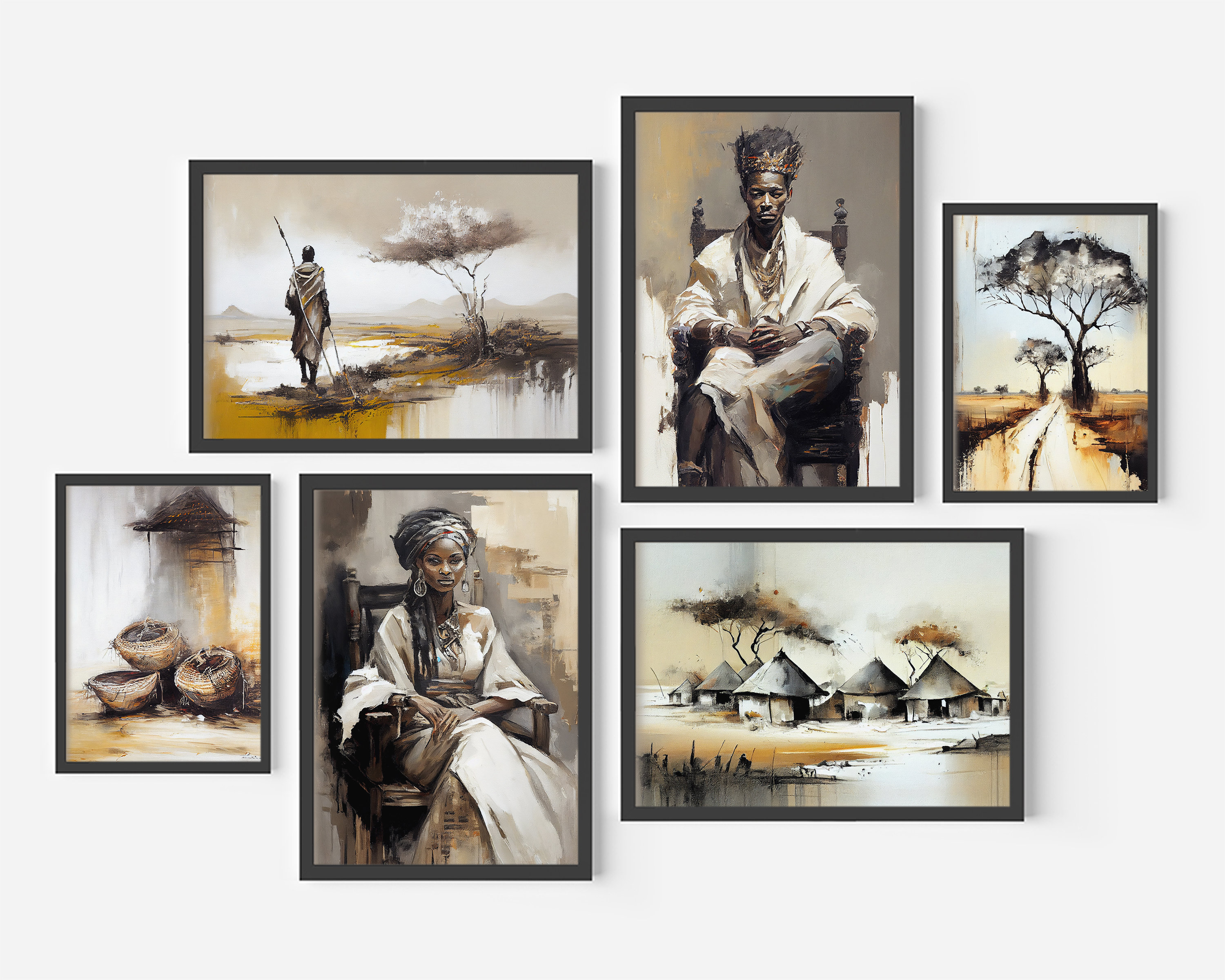 African Gallery Wall Art Set African Art Prints African Wall - Etsy