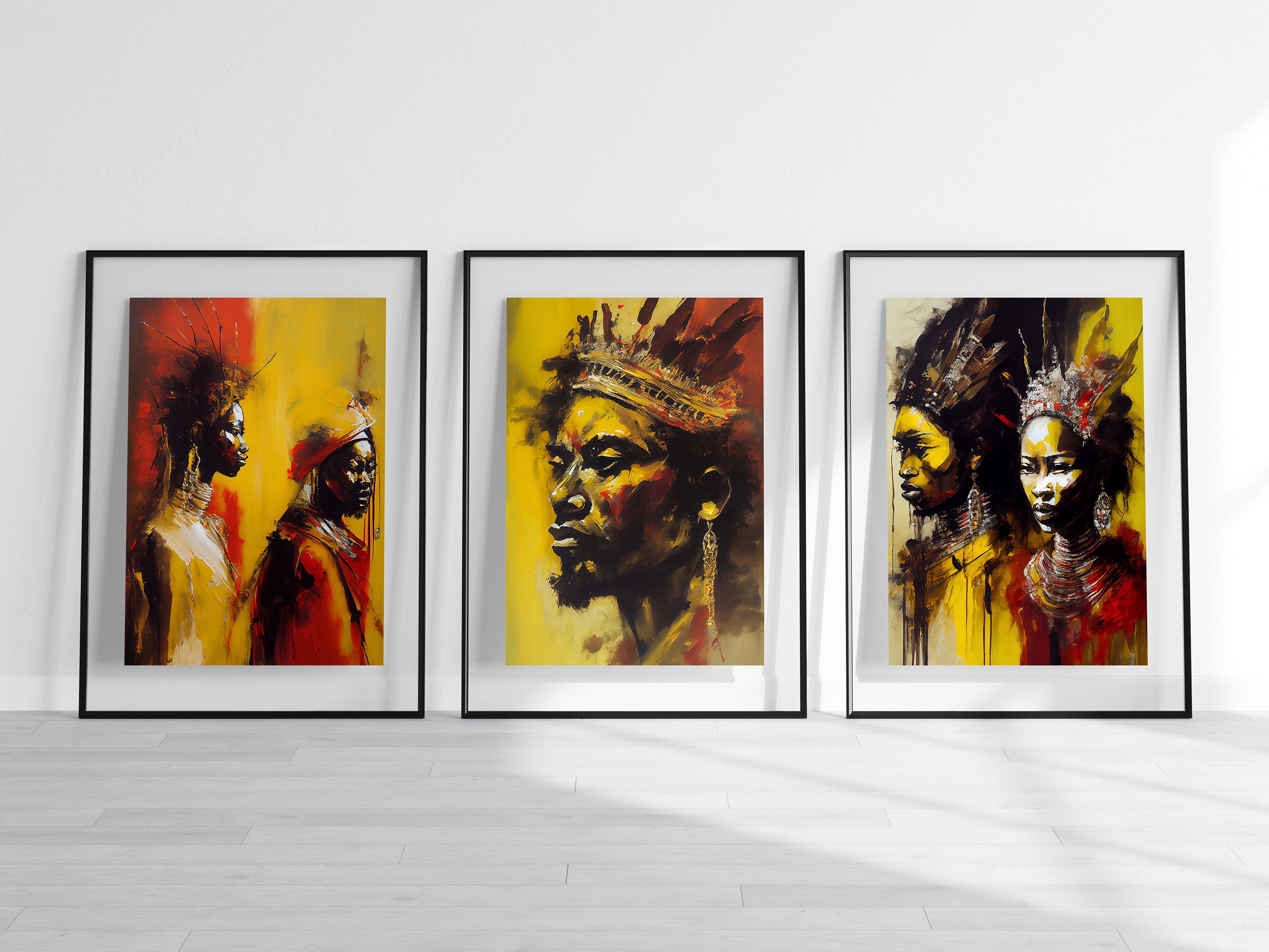 African Royalty Abstract Painting Abstract Art Vintage Art Instant ...