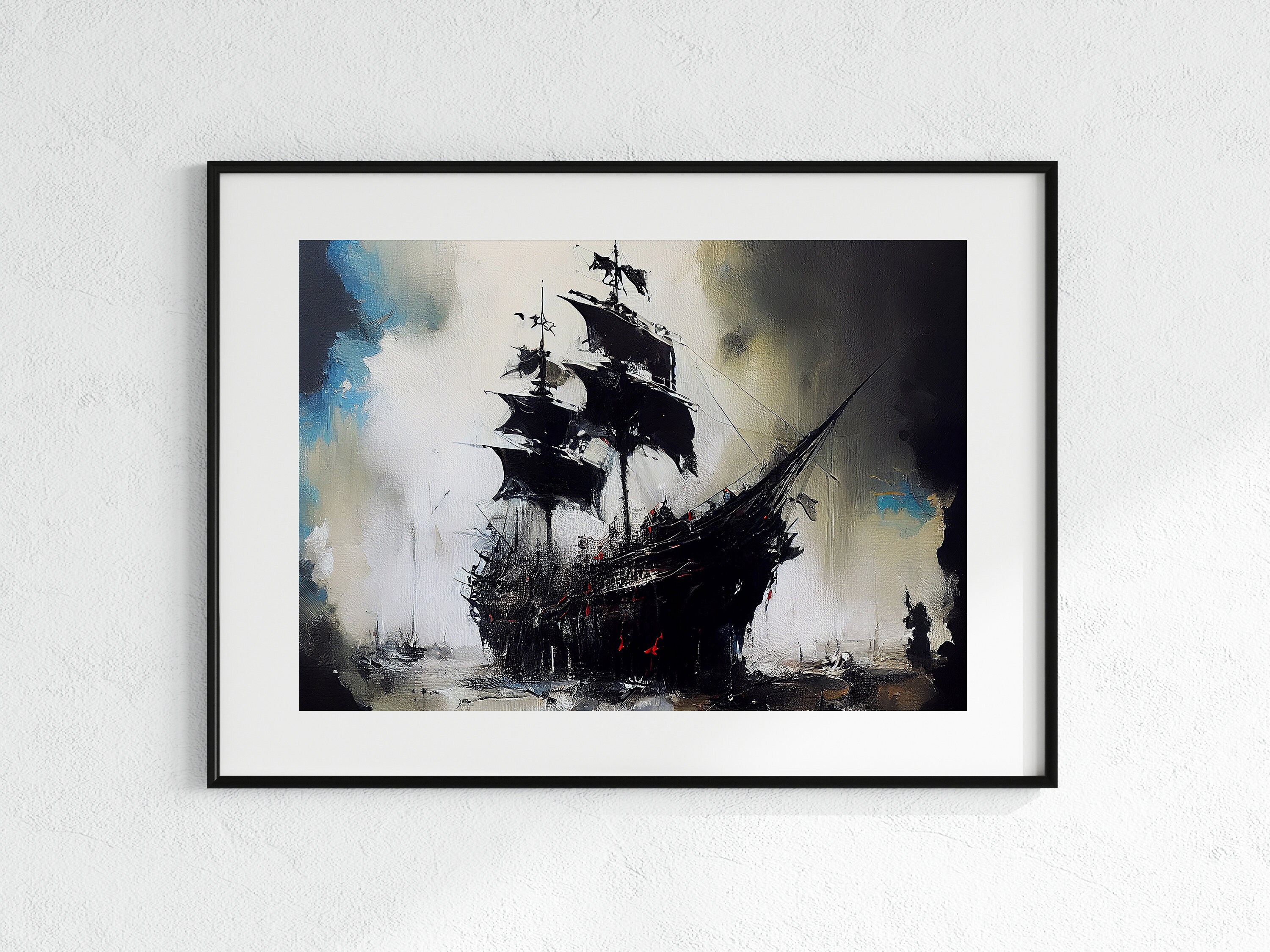 Pirate Ship Art Pirate Ship Print Nautical Art Print Nautical Wall Art ...