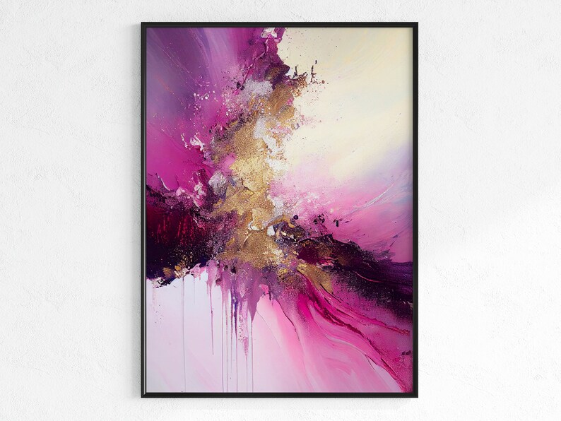 Pink Abstract Art Print Pink Color Art Prints Instant Download Home ...