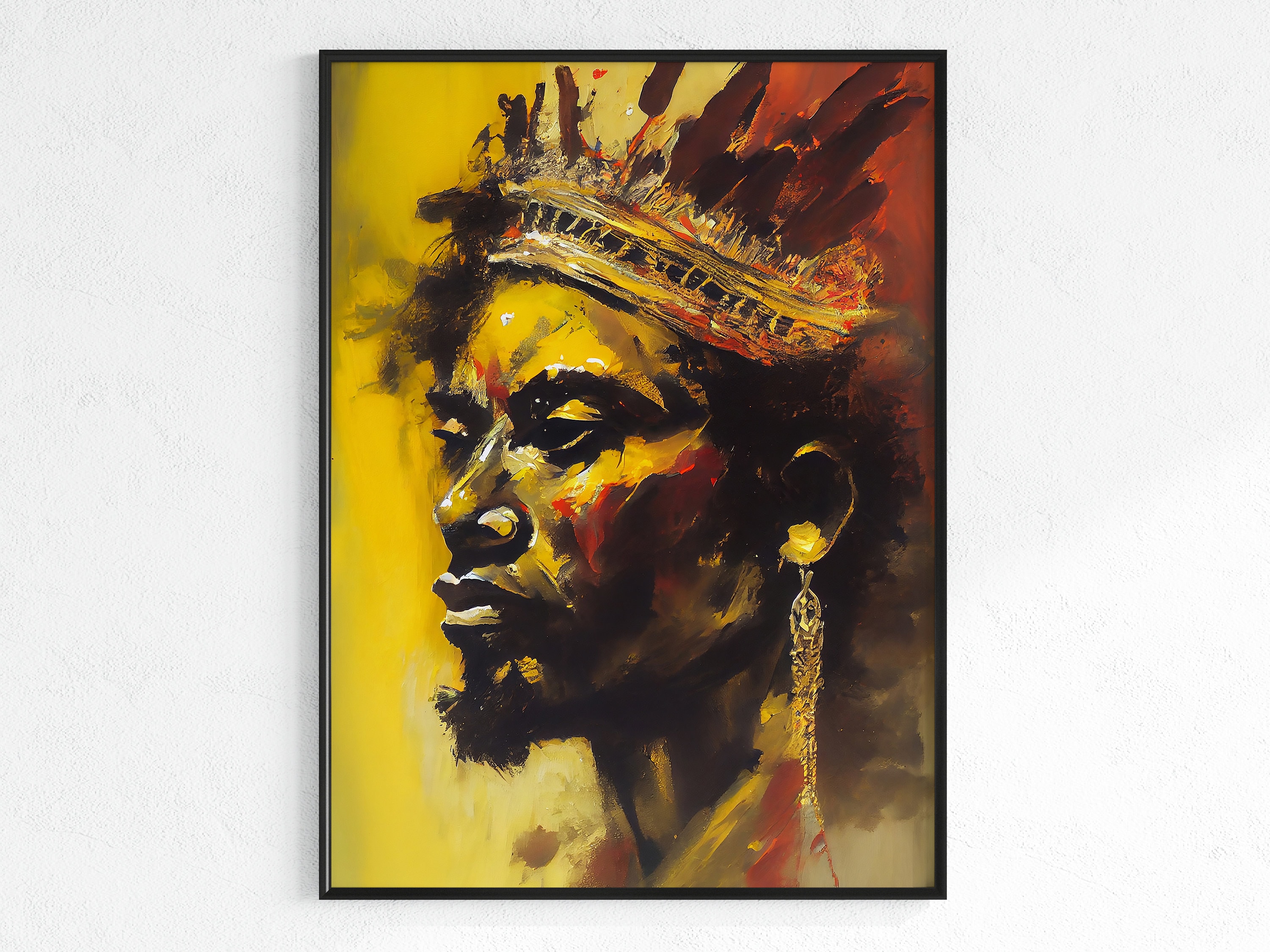 African King Painting Abstract Art African Wall Art Prints Instant ...