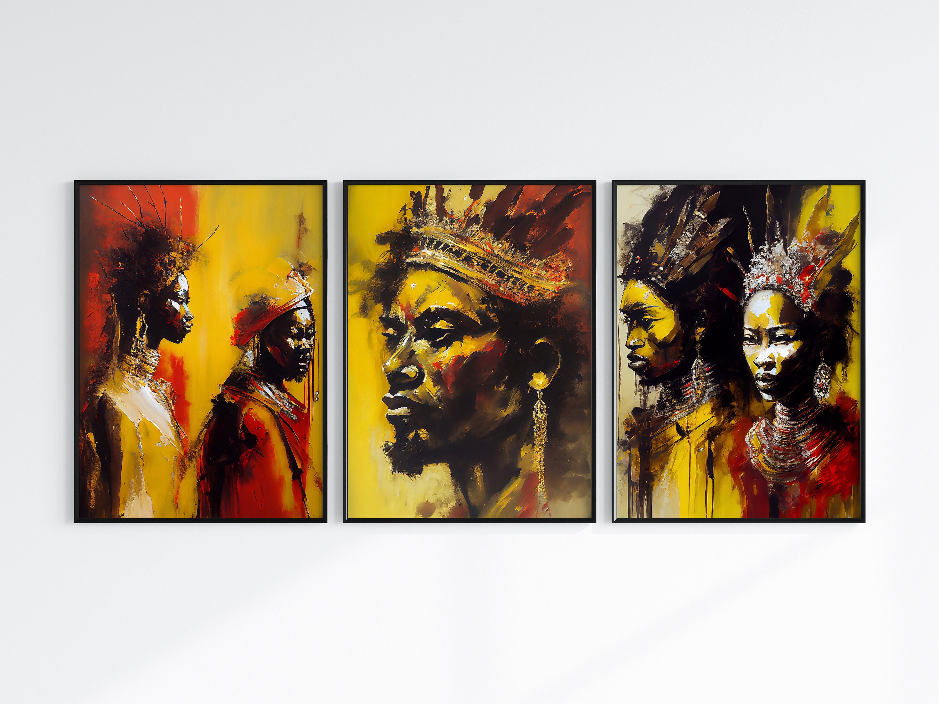 African Royalty Abstract Painting Abstract Art Vintage Art Instant ...