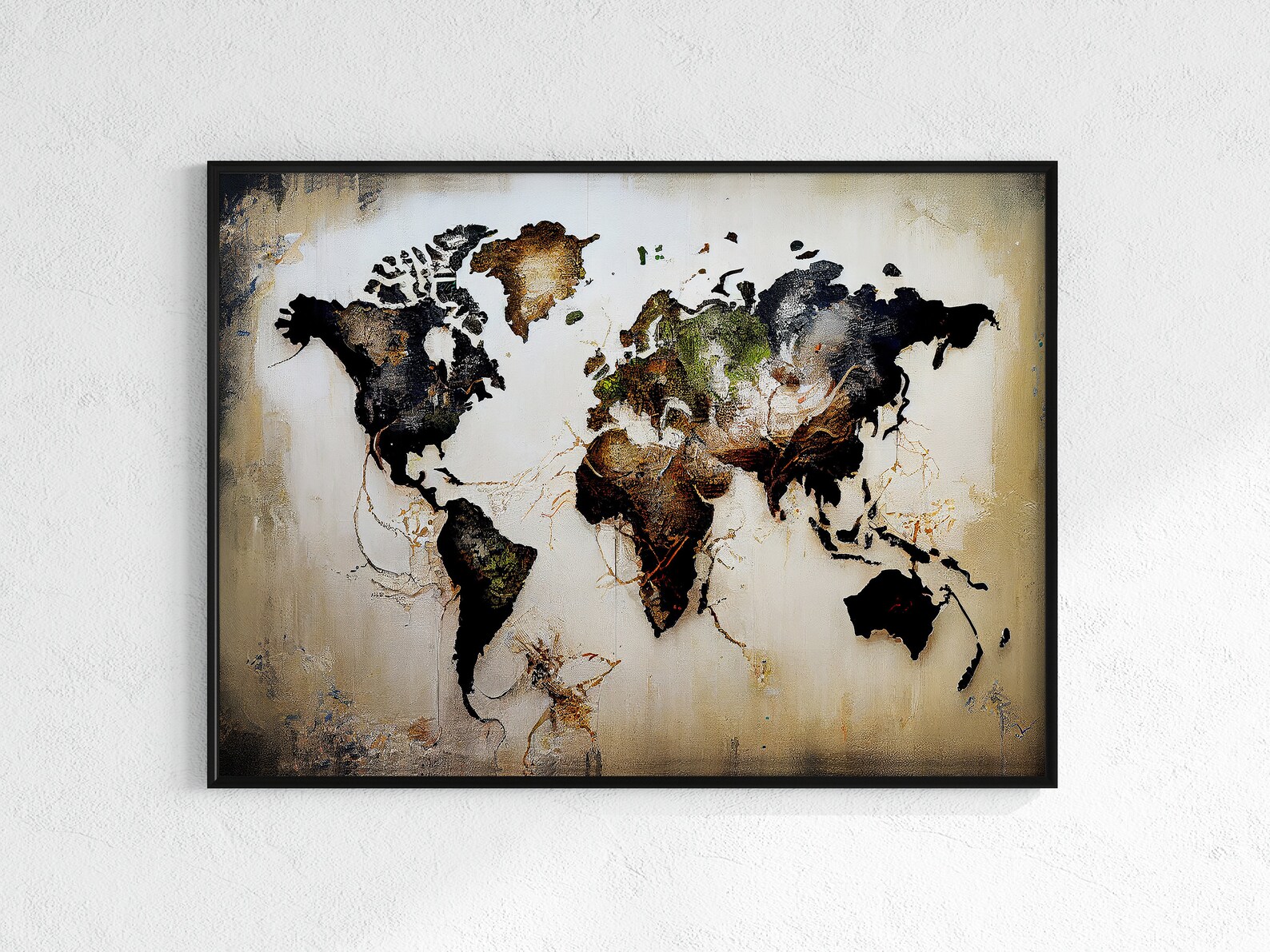 Abstract World Map Painting World Map Poster Print Instant Download ...