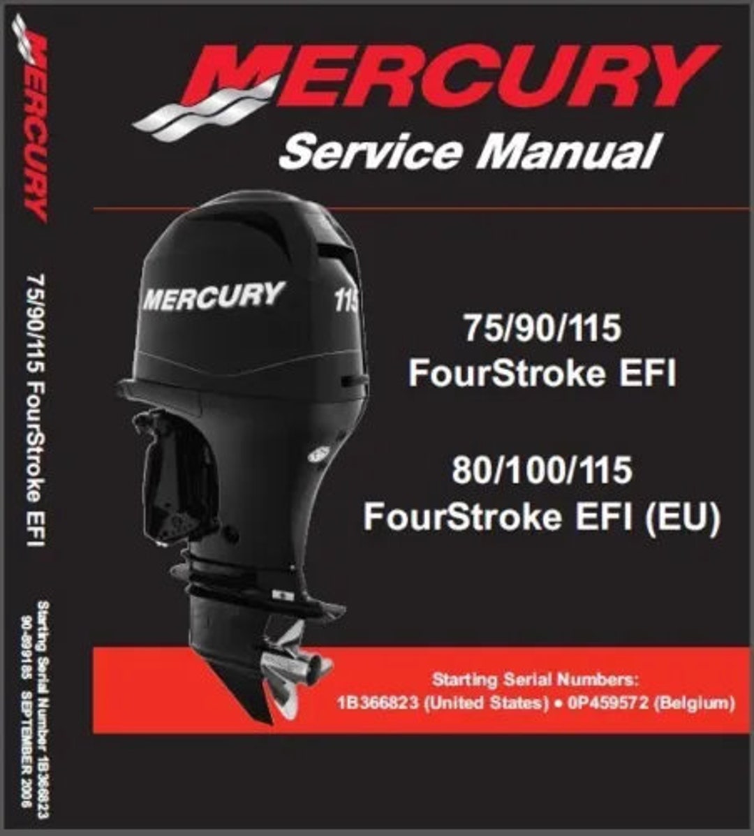 Mercury 75 90 115 EFI / 80 100 115 (EU) EFI Outboard Motors Service ...