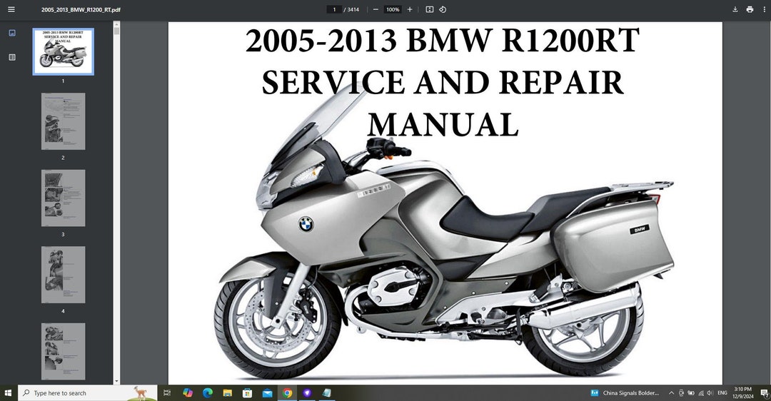 BMW R1200RT Workshop Service Repair Manual 2005 2006 2007 2008 2009 ...